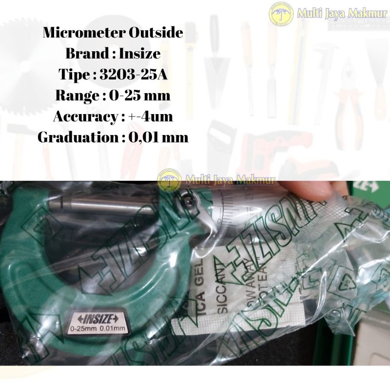 Jual INSIZE 3203-25A Micrometer Outside 0 - 25 x 0.01 mm - Mikrometer ...