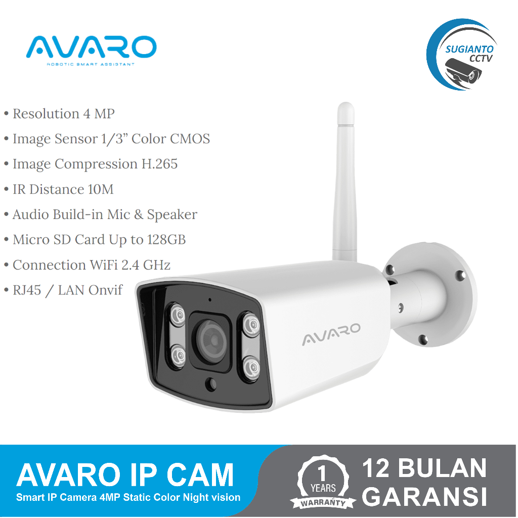 Jual CCTV Avaro Smart Outdoor IP Camera 4MP Static Color Night vision | Shopee Indonesia