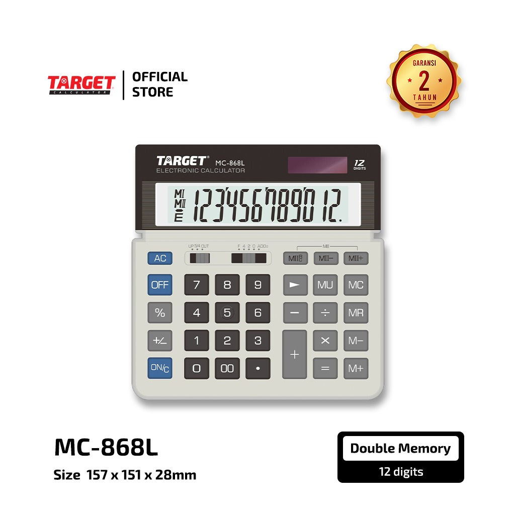 Jual Target MC 868 L - Desktop Calculator - 12 digit (DOUBLE MEMORY ...