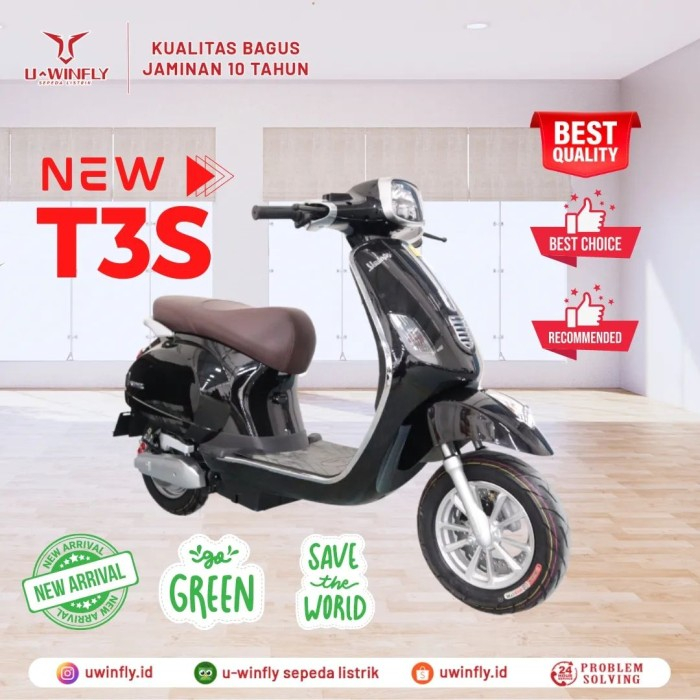 Jual Uwinfly T3 Super Motor Listrik Model Vespa Double Cakram | Shopee ...