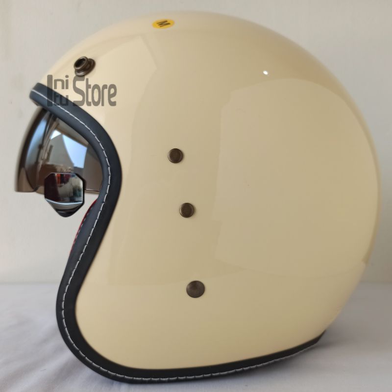 Jual Helm Zeus ZS380FA ZS-380 FA Ivory Half Face Retro Classic | Shopee ...