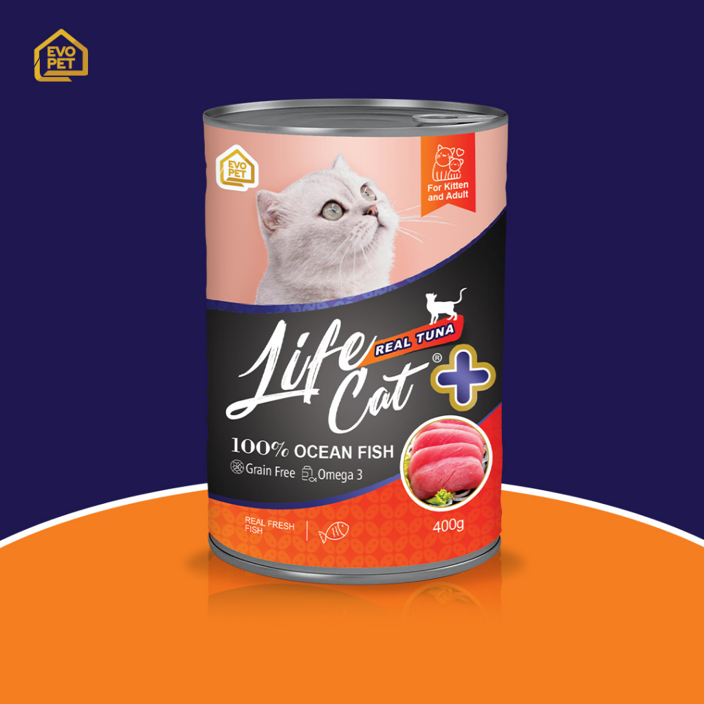 Jual LIFE CAT PLUS Kaleng 400 gr REAL TUNA - Makanan Basah Kucing ...