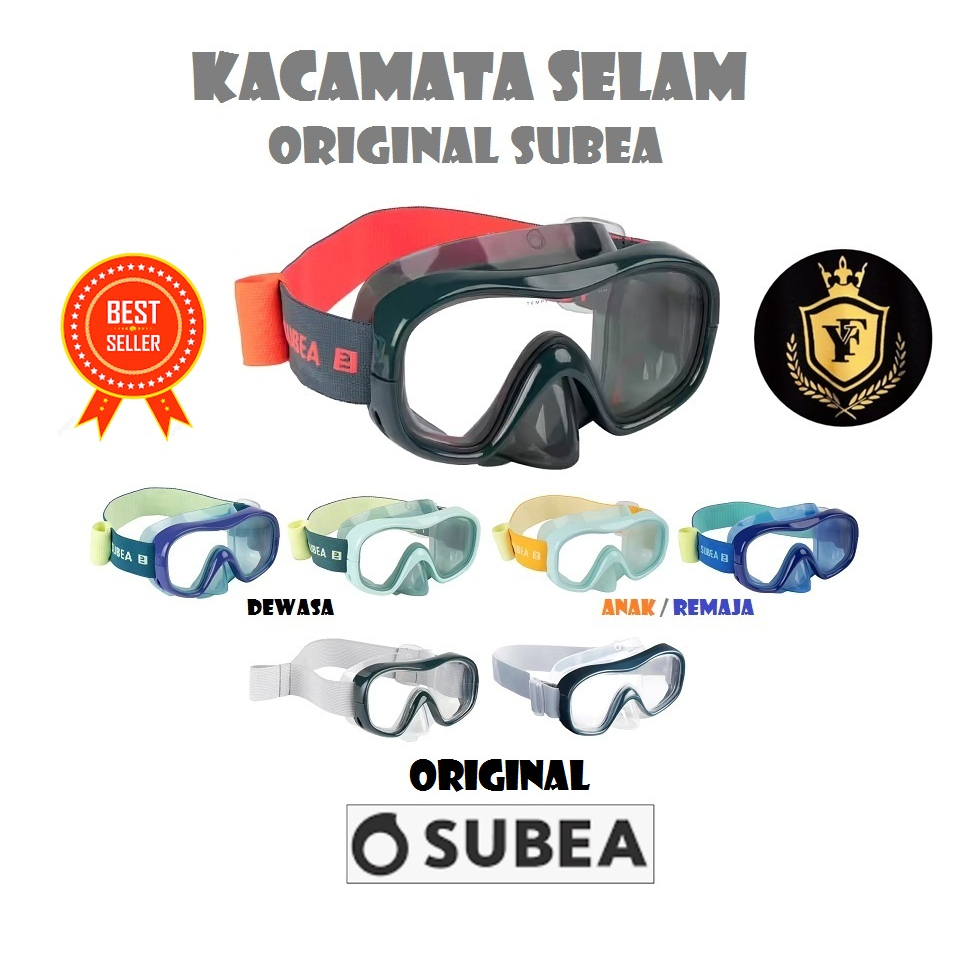 Jual MASKER DIVING KACAMATA SELAM SNORKEL ORIGINAL SUBEA SNK500, SNK520 ...