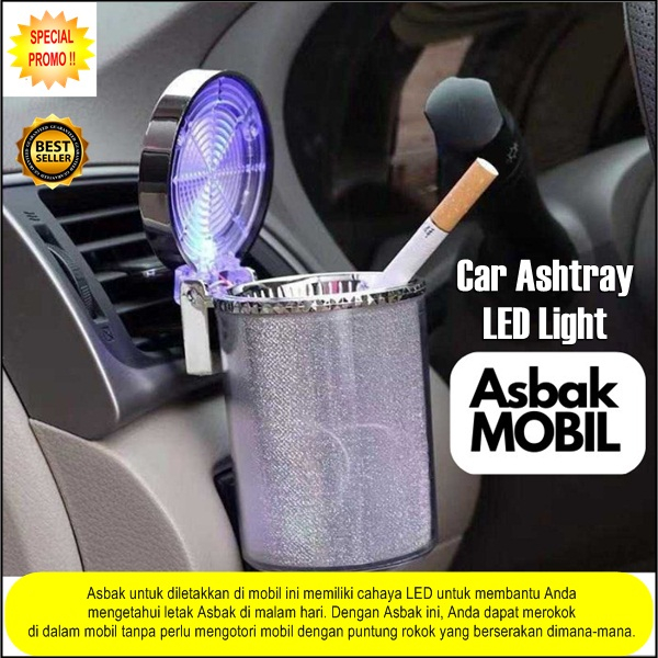 Jual Tempat asbak mobil portable asbak mobil lampu led asbak rokok ...