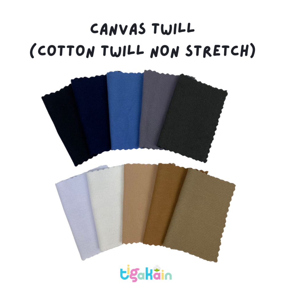 Jual 0.5 Meter Kain Canvas Twill Bahan Kanvas Twill/ Cotton Twill ...
