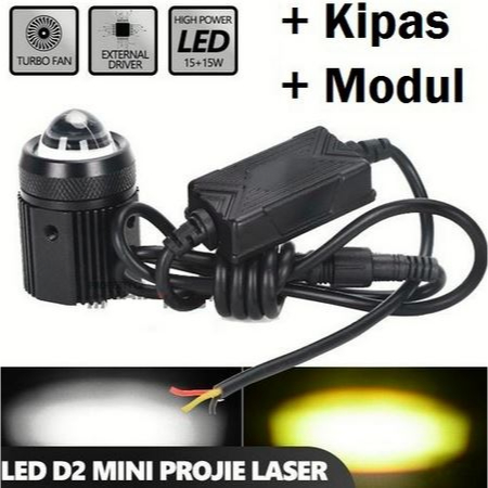 Jual Lampu TEMBAK D2 Laser Mobil Motor 30watt 2 warna led mini putih ...