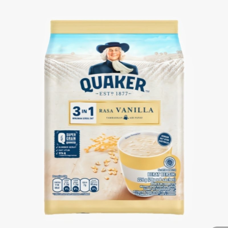 Jual QUAKER OATS 3 IN 1 COKLAT VANILA BAG 8×28G | Shopee Indonesia