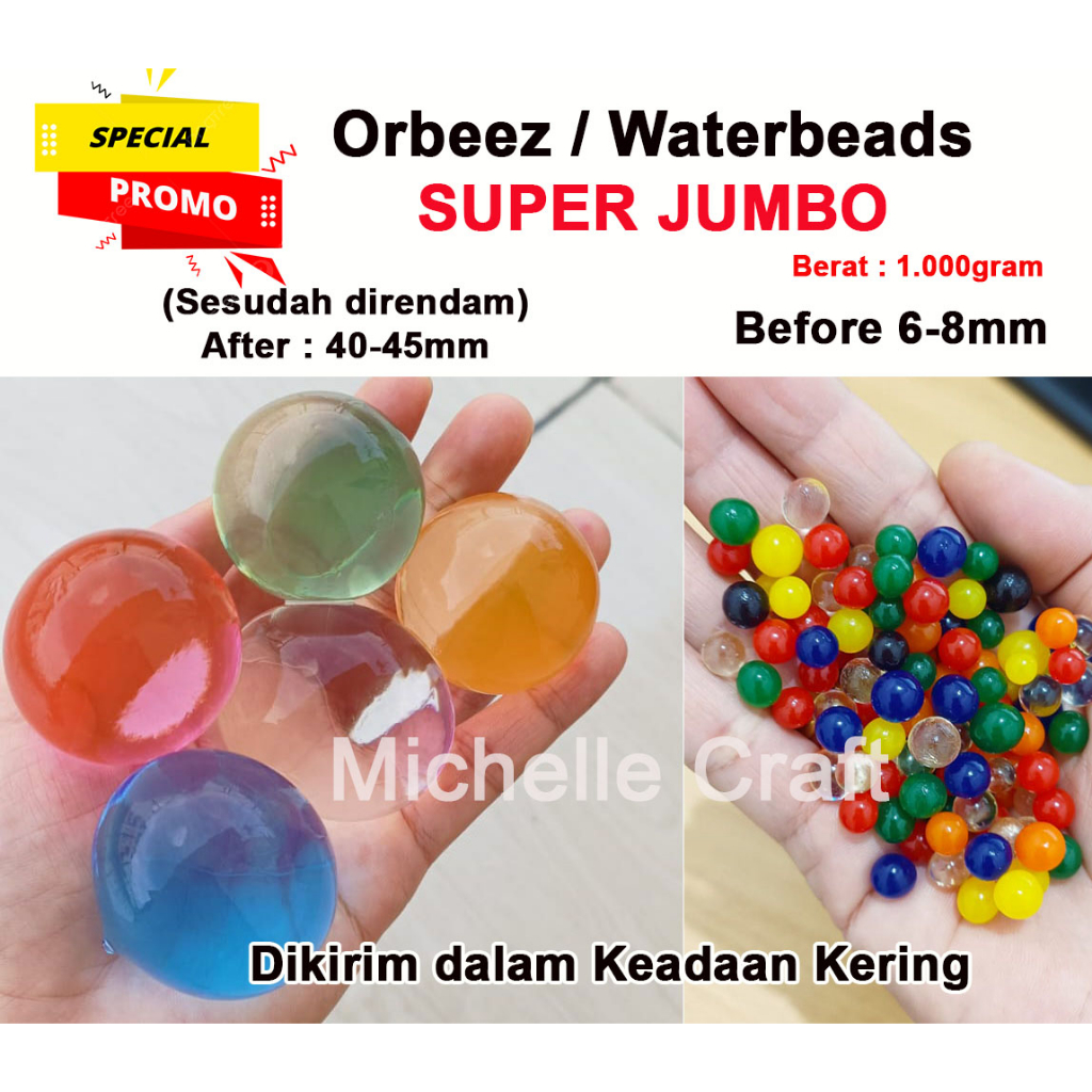 Jual Orbeez 1kg (1.000gram) JUMBO/SUPER JUMBO/waterbeads /sensory play hidrogel / edukasi/Giant ...