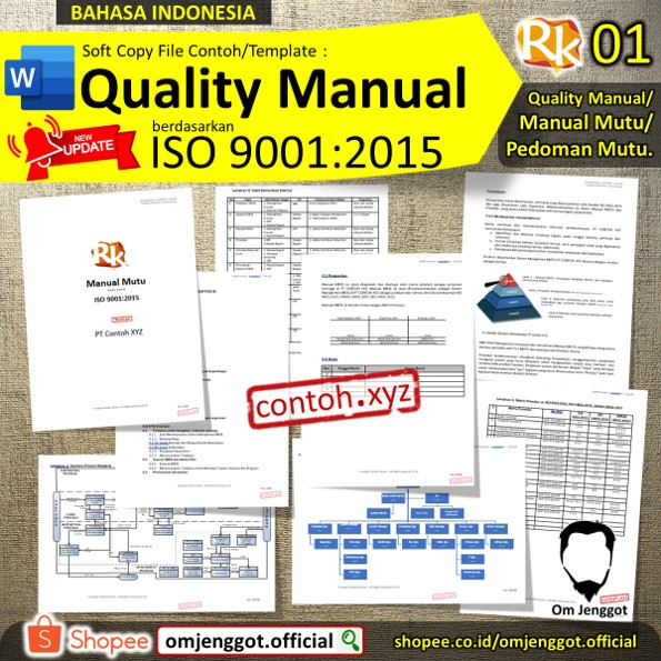 Jual [#01] Contoh/ Template: Pedoman Mutu/ Quality Manual (Manual Mutu ...