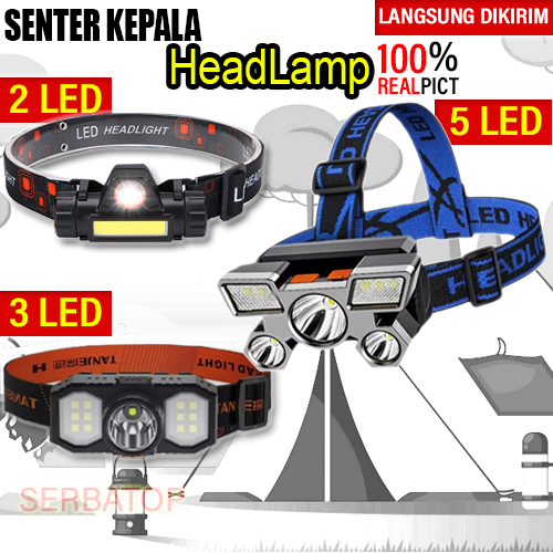 Jual Senter kepala led cas 2 in 1 headlamp Senter mini led super terang ...