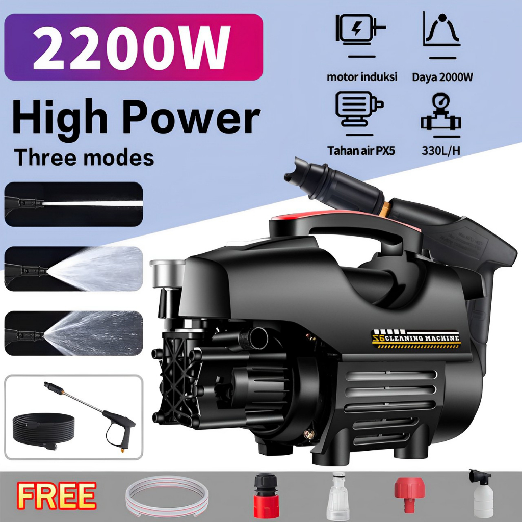 Jual 2200W mesin cuci mobil tekanan tinggi / Pressure washer/Jet cleane ...