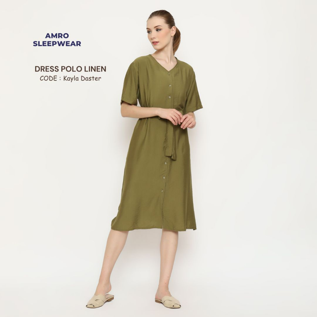 Jual AMRO SLEEPWEAR - KAYLA DASTER - DASTER TALI PISAH POLO LINEN ...