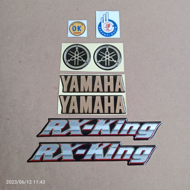 Jual stiker emblem RX king timbul silver merah satu set stiker ok dan ...