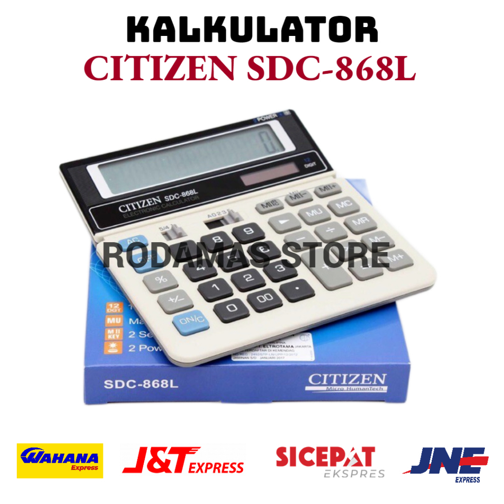 Jual Citizen Calculator SDC-868L - Kalkulator Desktop Meja Kantor SDC ...