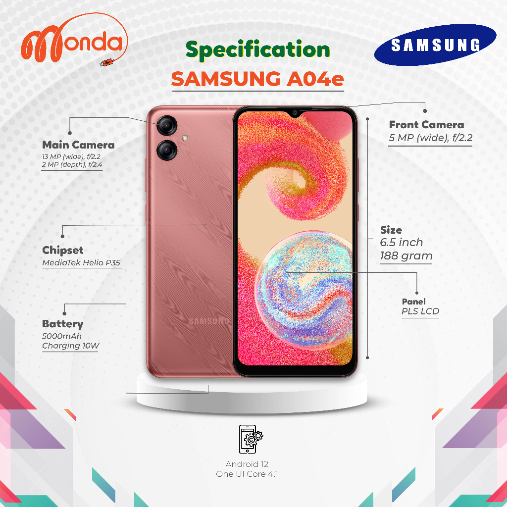 Jual SAMSUNG Galaxy A04E 3GB 32GB 6.5" 13MP Camera Android GARANSI ...