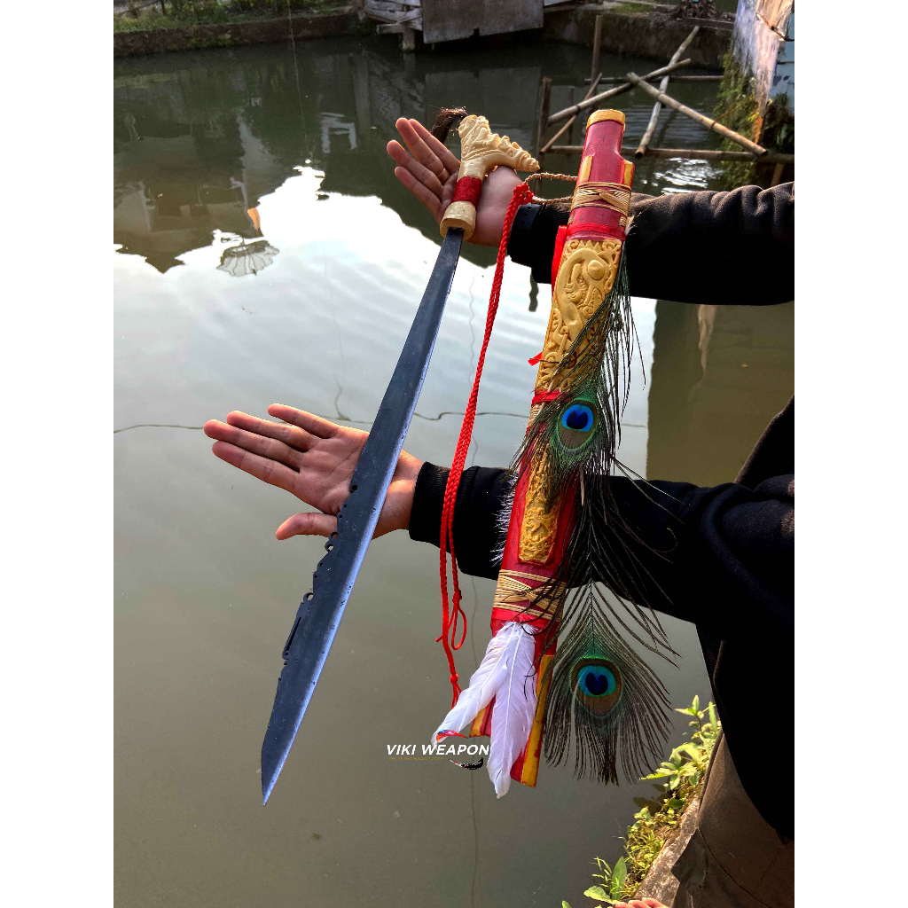 Jual pedang Mandau ukuran 65 cm, suku Dayak asli Kalimantan varian ...