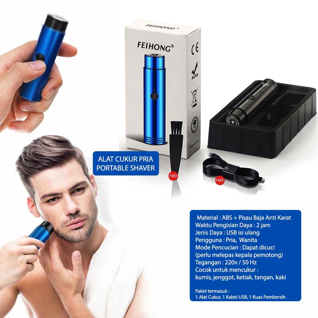Jual ALAT CUKUR MINI PORTABLE USB PISAU CUKUR KUMIS JENGGOT KETIAK FREE ...