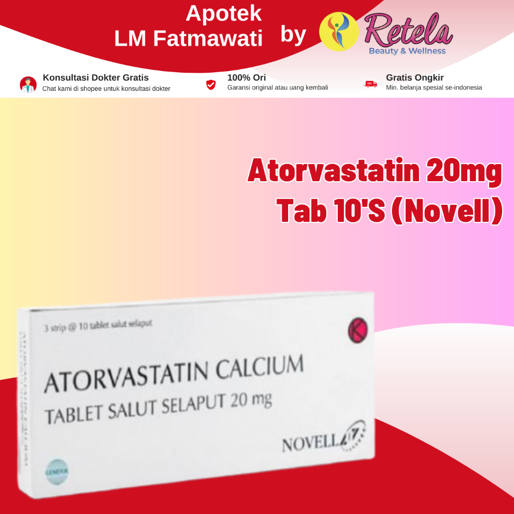 Jual ATORVASTATIN 20MG 1 STRIP 10 TABLET | Shopee Indonesia