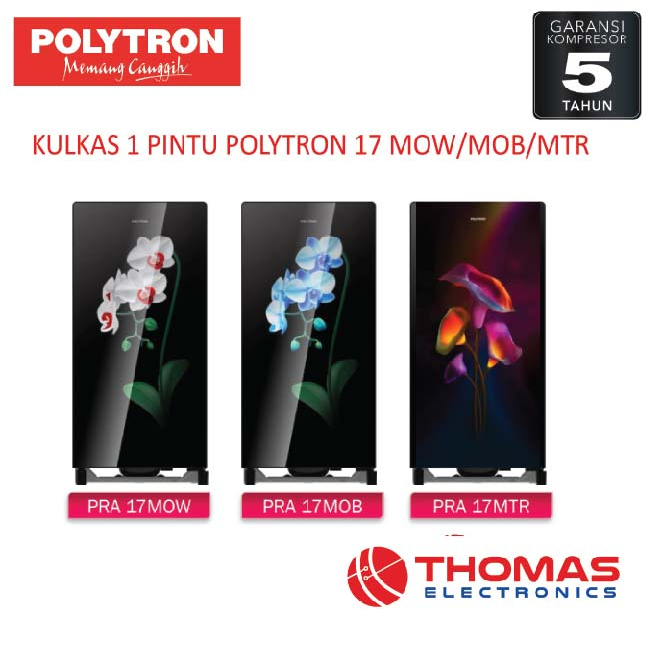 Jual KULKAS 1 PINTU POLYTRON PRA 17 MOB / PRA 17 MOW / 17 MTR GARANSI ...