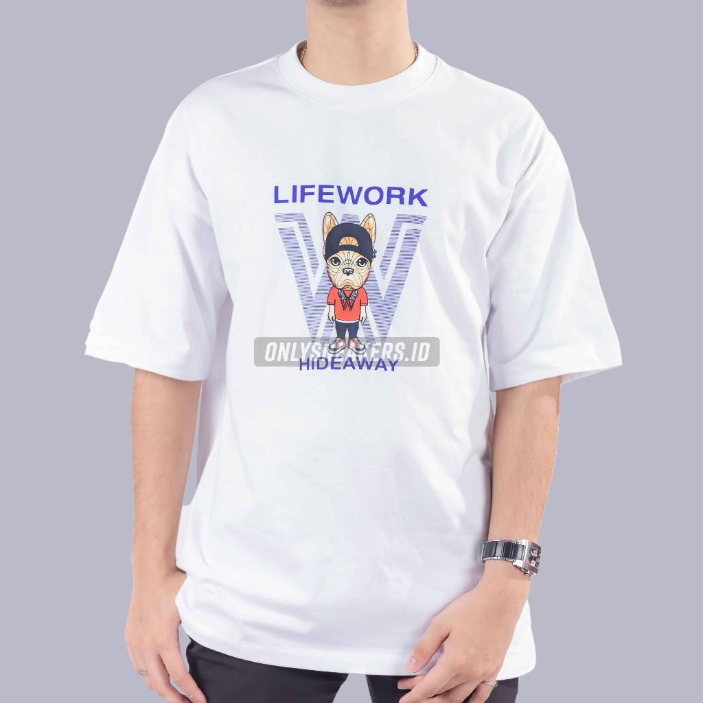 Jual LIFEWORK SNAPBACK HIPDOG WHITE TEE | Shopee Indonesia