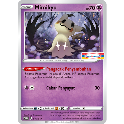 Jual POKEMON TCG INDONESIA MIMIKYU PROMO INDOMARET 049/S-P | Shopee Indonesia