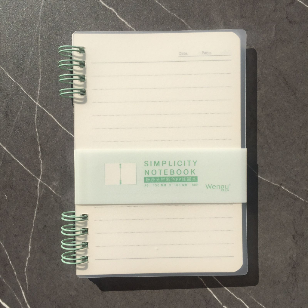 Jual NOTEBOOK A6 SIMPLE STYLE SPIRAL BUKU CATATAN LUCU (ring hijau ...