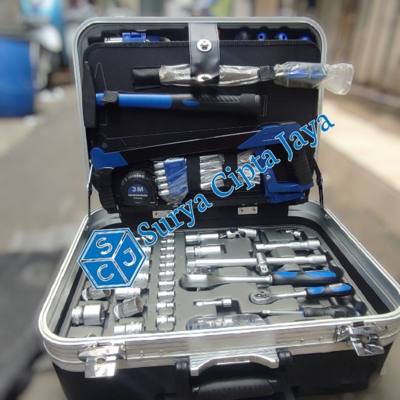 Jual Tool kit set 132 pcs tool box SANDS Trolley ABS isi lengkap ...
