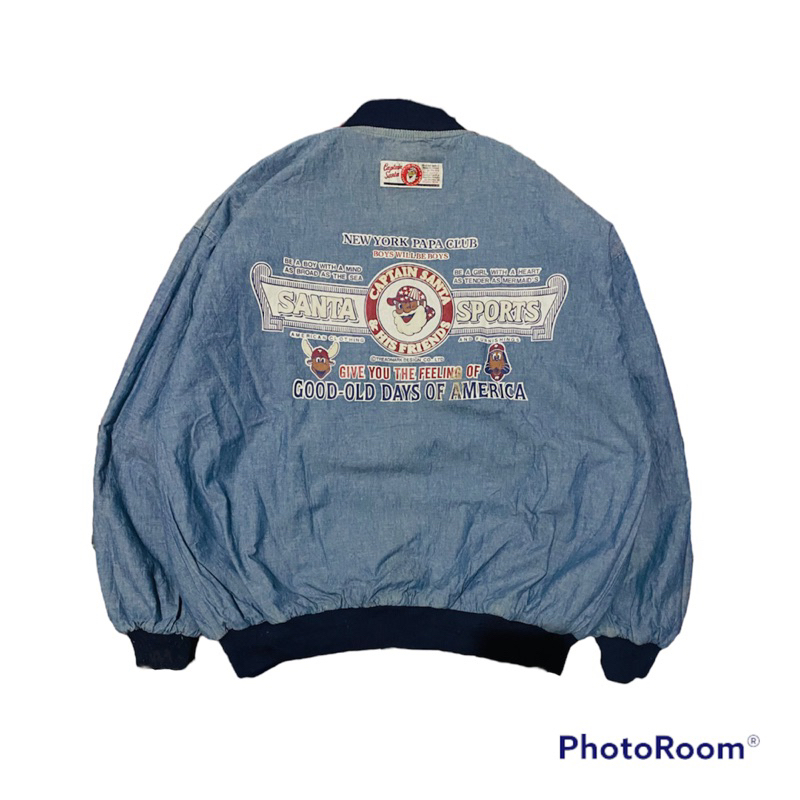 Jual Varsity Captain Santa reversible denim vintage second original ...