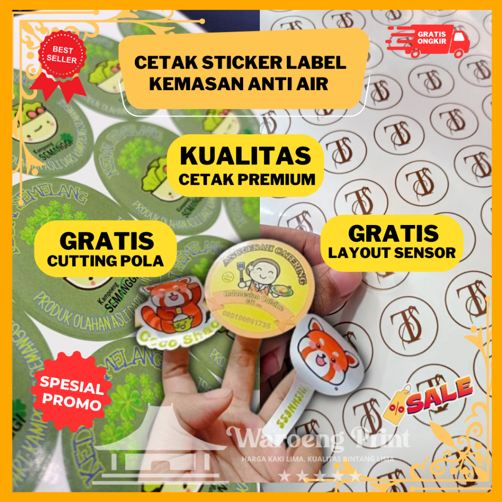Jual STIKER LEBEL KEMASAN ANTI AIR | STIKER WATERPROOF | STIKER VYNIL ...