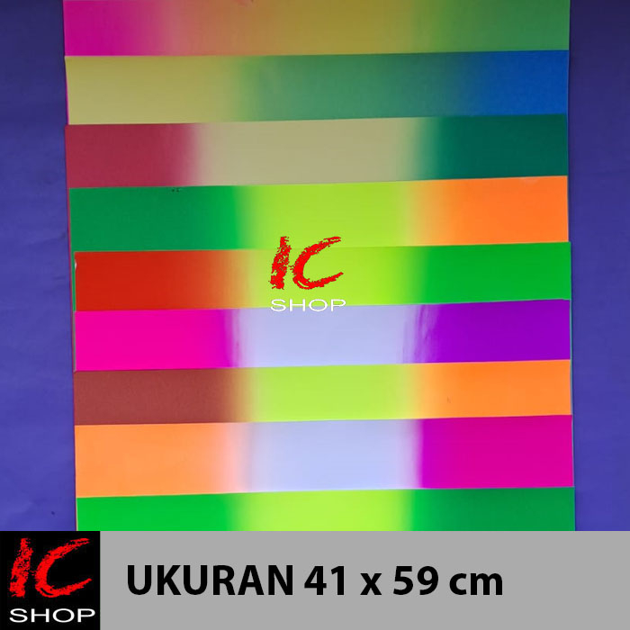 Jual 10 Lembar Kertas Asturo Pelangi 40x60 cm /Flourescent Paper ...