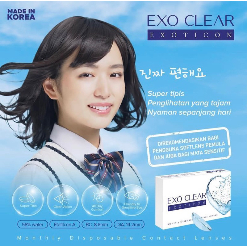 Jual SOFTLENS EXO CLEAR 14,2 MM BY EXOTICON FREE LENSCASE / SOFLEN ...