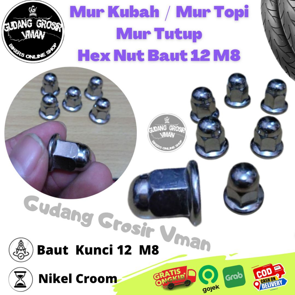 Jual Mur Topi Mur Tutup Mur Kubah Nikel Baut 12 Mur Mesin Engine Hex ...