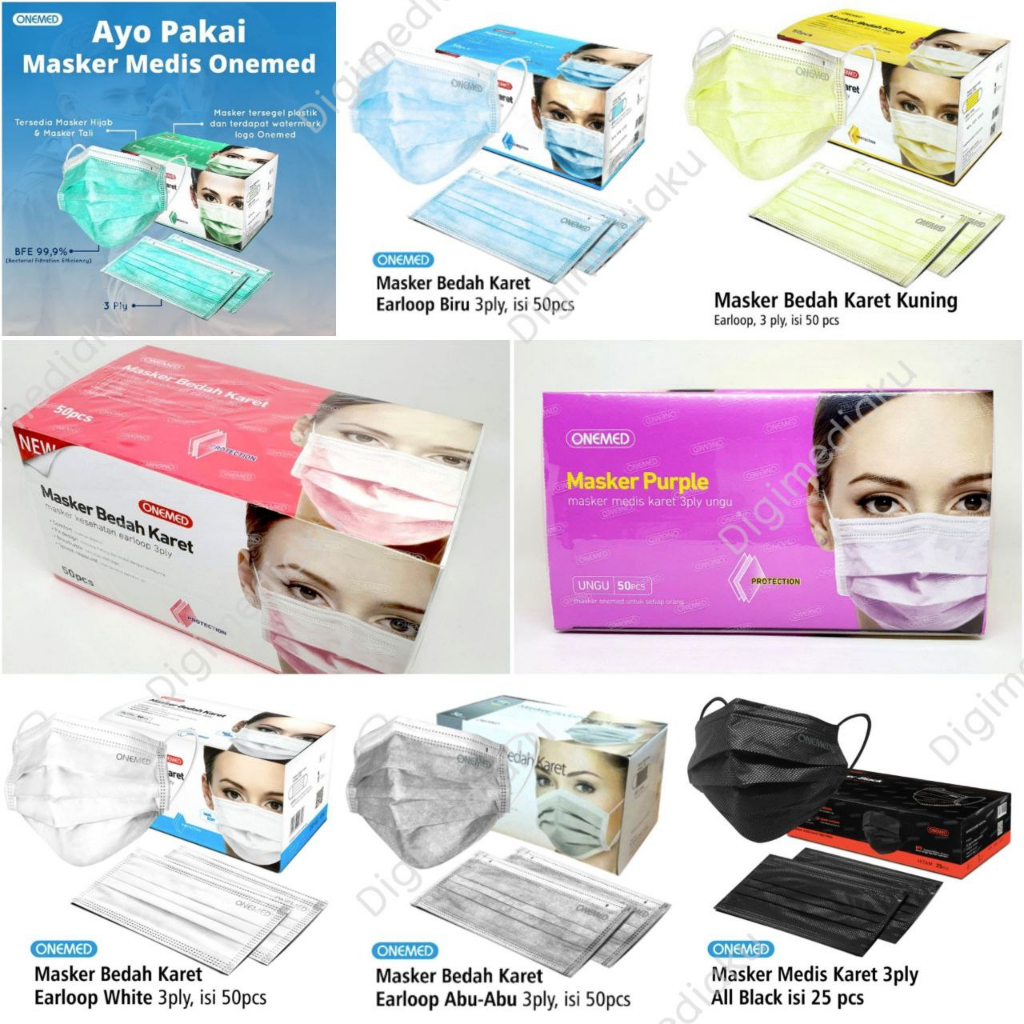 Jual Masker Medis 3 Ply Onemed Earloop Masker Medis Onemed 3ply ...