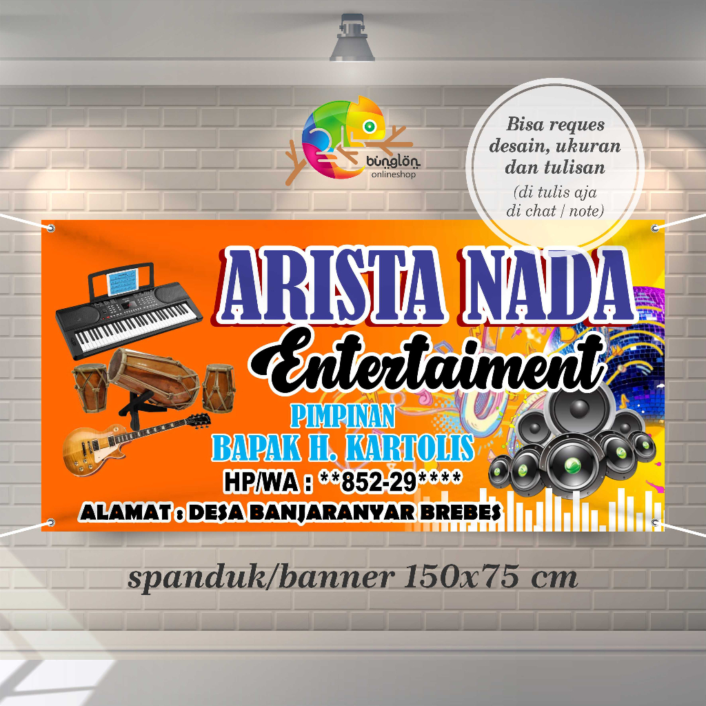Jual Size 150x75 Spanduk Banner Dangdut, Organ, Spanduk Musik ...