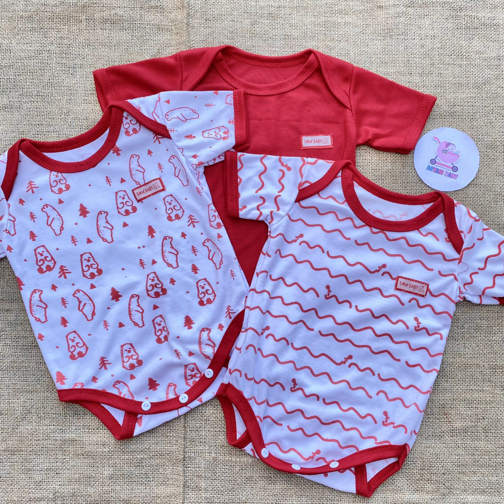 Jual 3 pcs jumper bayi baru lahir jumsuit full sablon jumper newborn ...