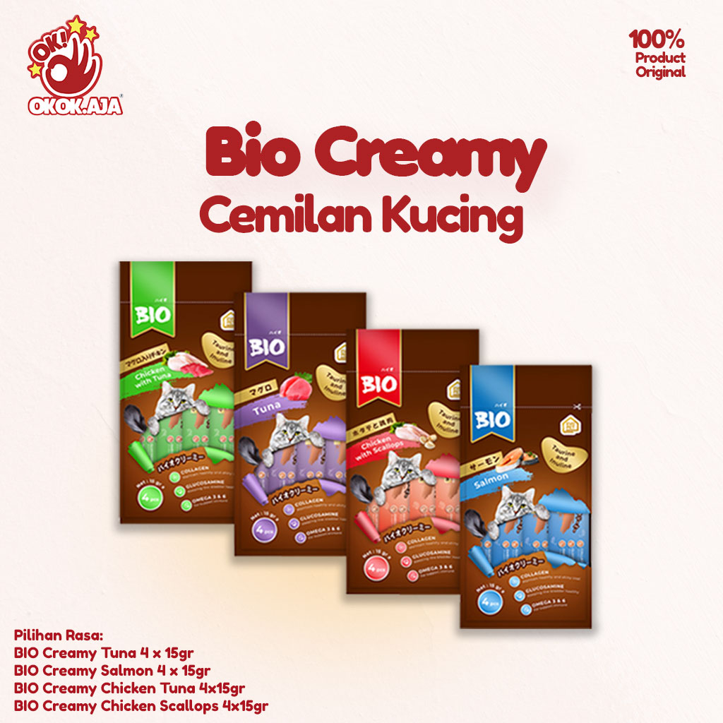 Jual BIO CREAMY 15gr Snack cemilan kucing favorit sehat dan murah / 1 ...