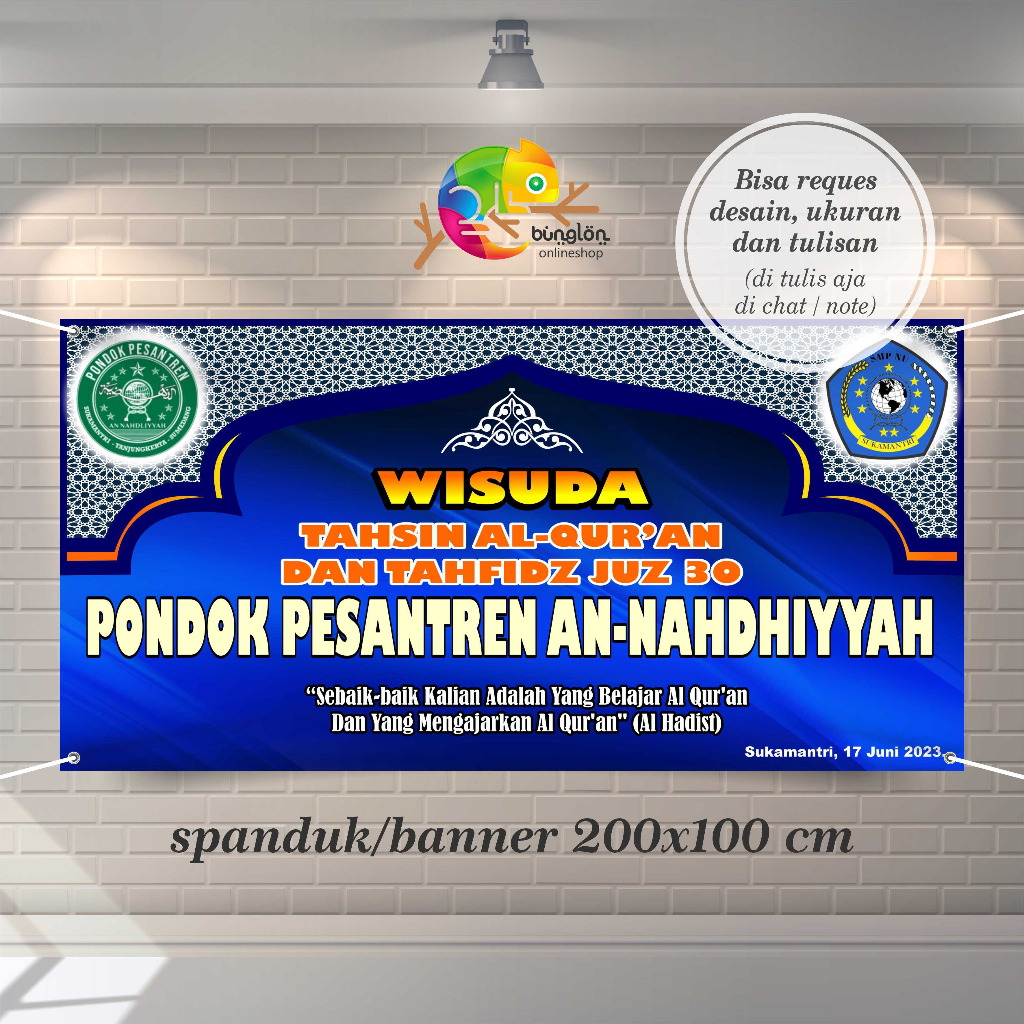 Jual Size 200x100 Spanduk Banner Wisuda Al-Qur'an & Tahfidz | Shopee ...