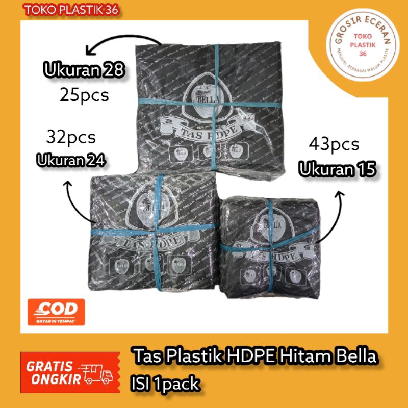 Jual Tas Plastik HDPE Hitam Bella Ukuran 15 - Ukuran 24 - Ukuran 28 ...
