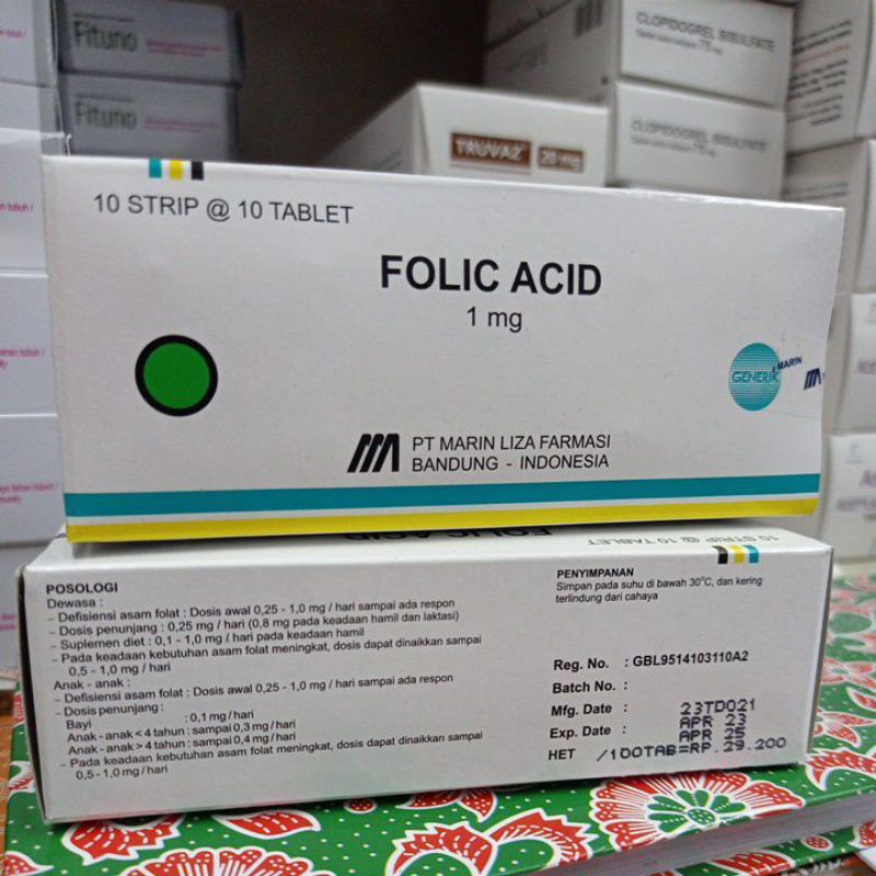Jual folic acid 1mg / asam folat 1mg box 100 tablet | Shopee Indonesia