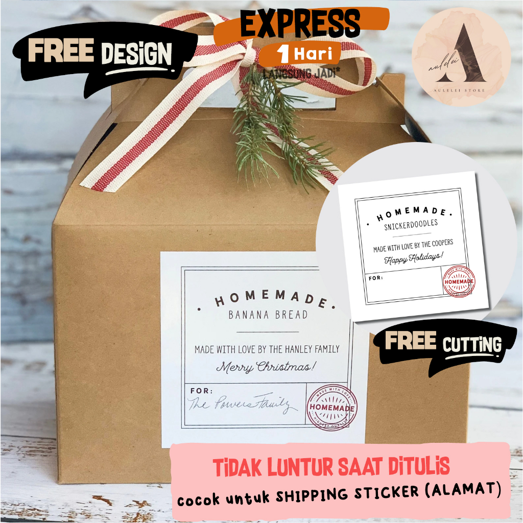Jual (AMAN DITULIS) CETAK STICKER HVS ALAMAT SHIPPING ADDRESS /UCAPAN ...
