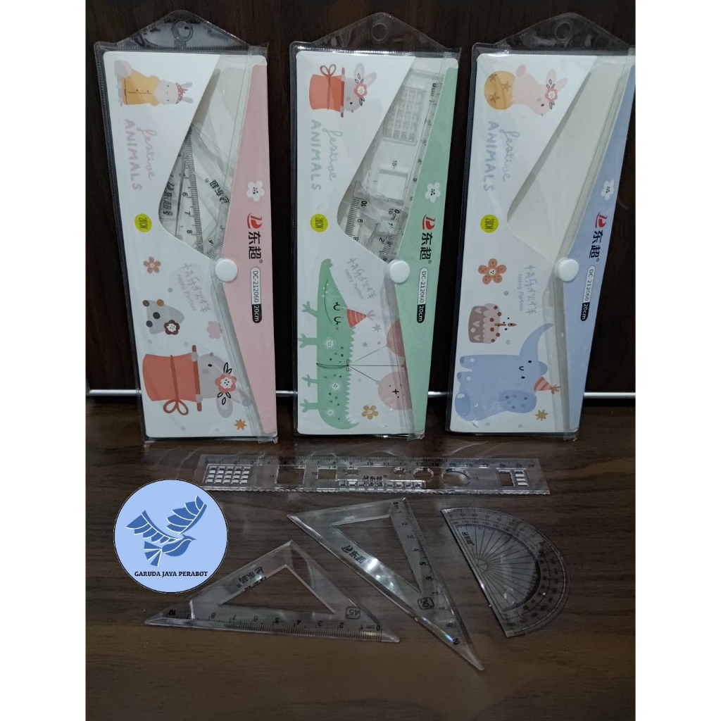Jual Penggaris Set Plastik Isi 4 / Garisan Set | Shopee Indonesia