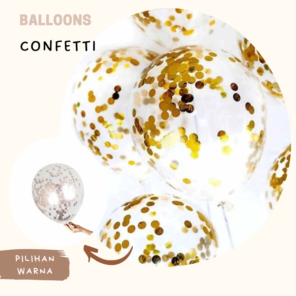 Jual 1PACK ISI 100 CONFETTI BALLOON BALON BENING ISI GLITER WARNA WARNI ...