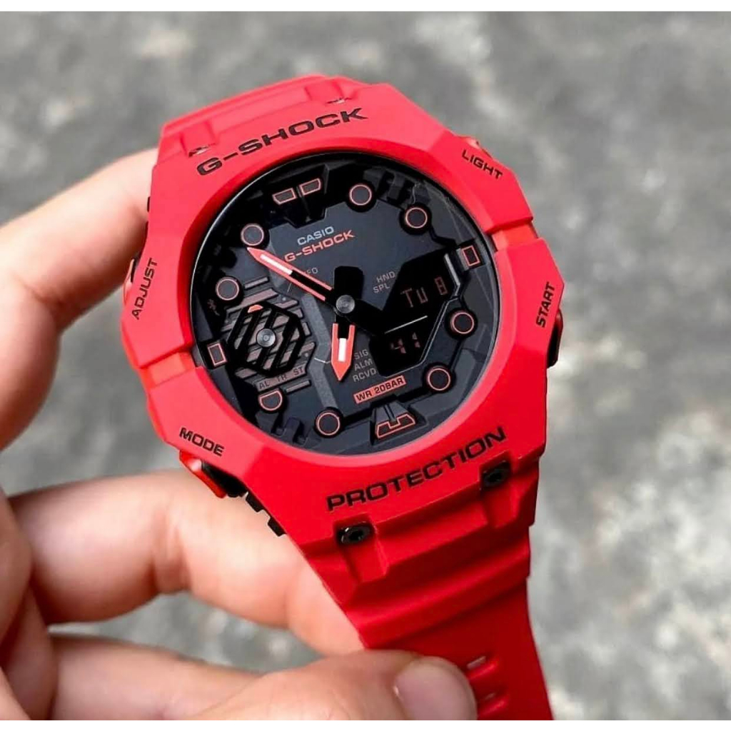 Jual JAM TANGAN SPORT G-SHOCK GST-210 1802 TALI MERAH DOUBLE BEST ...