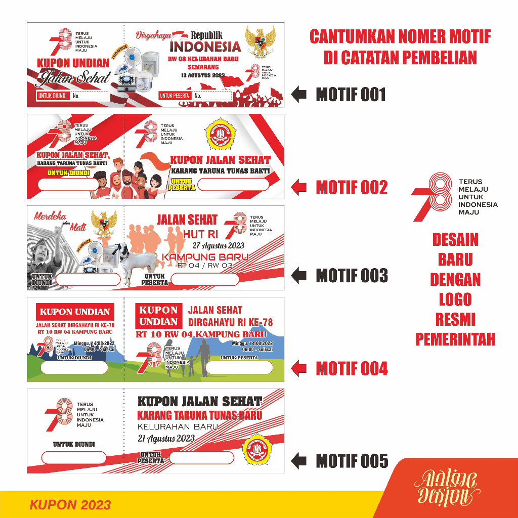 Jual cetak kupon jalan sehat undian voucher isi 1000 lembar ukuran 19x5 ...