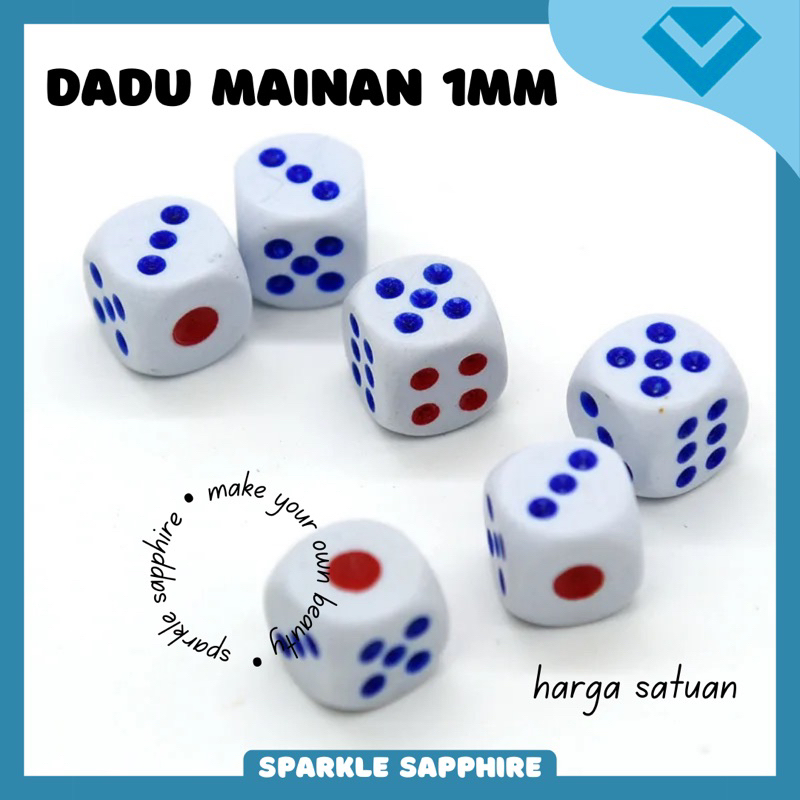 Jual Dadu Mainan Kartu 18mm x 1.8cm Dice Board Games Monopoly Ular ...