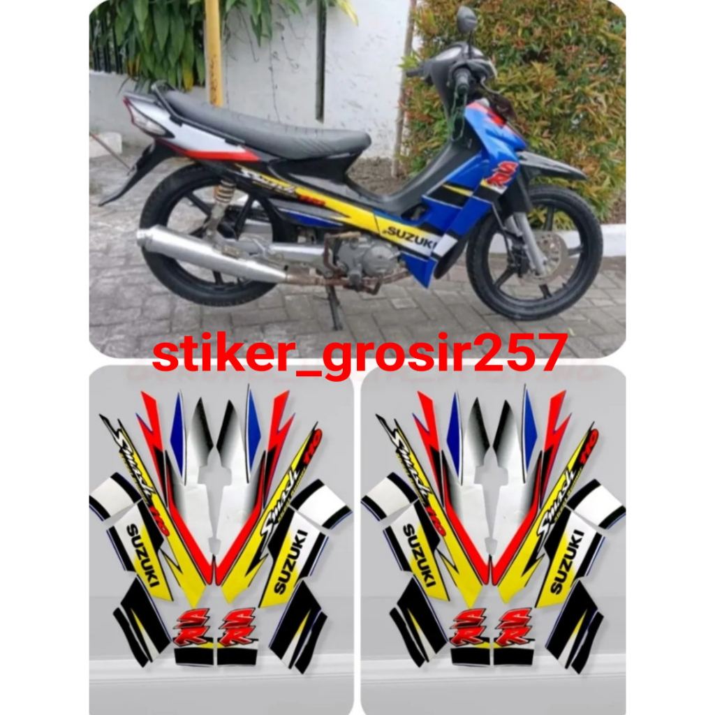 Jual STIKER STRIPING LIS BODY MOTOR SUZUKI SMASH SR 110 2004 2005 HITAM BIRU STANDAR | Shopee ...