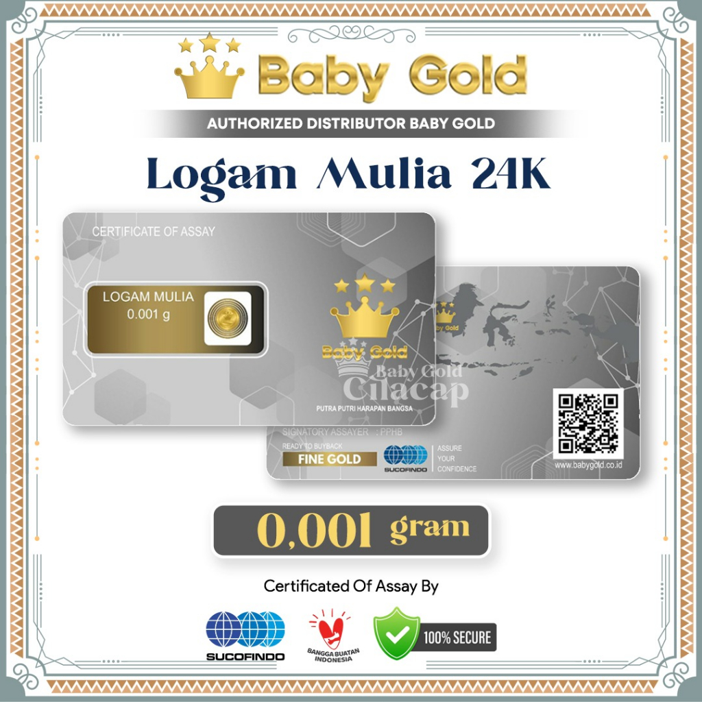 Jual Baby Gold 0 001 Gram Emas Logam Mulia 24 Karat Asli | Shopee Indonesia