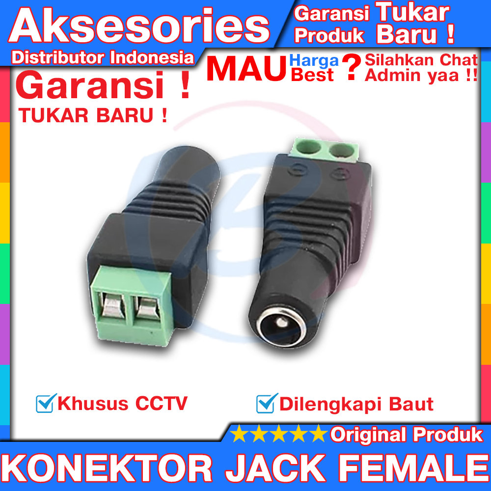 Jual Konektor Jack DC Female Untuk CCTV Analog | Shopee Indonesia