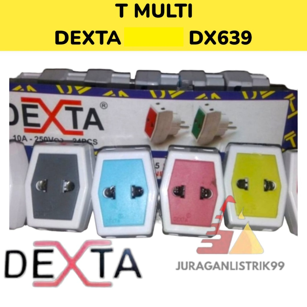 Jual DEXTA Steker T Multi Warna Warni SNI / Colokan Cabang 3 DX-639 ...