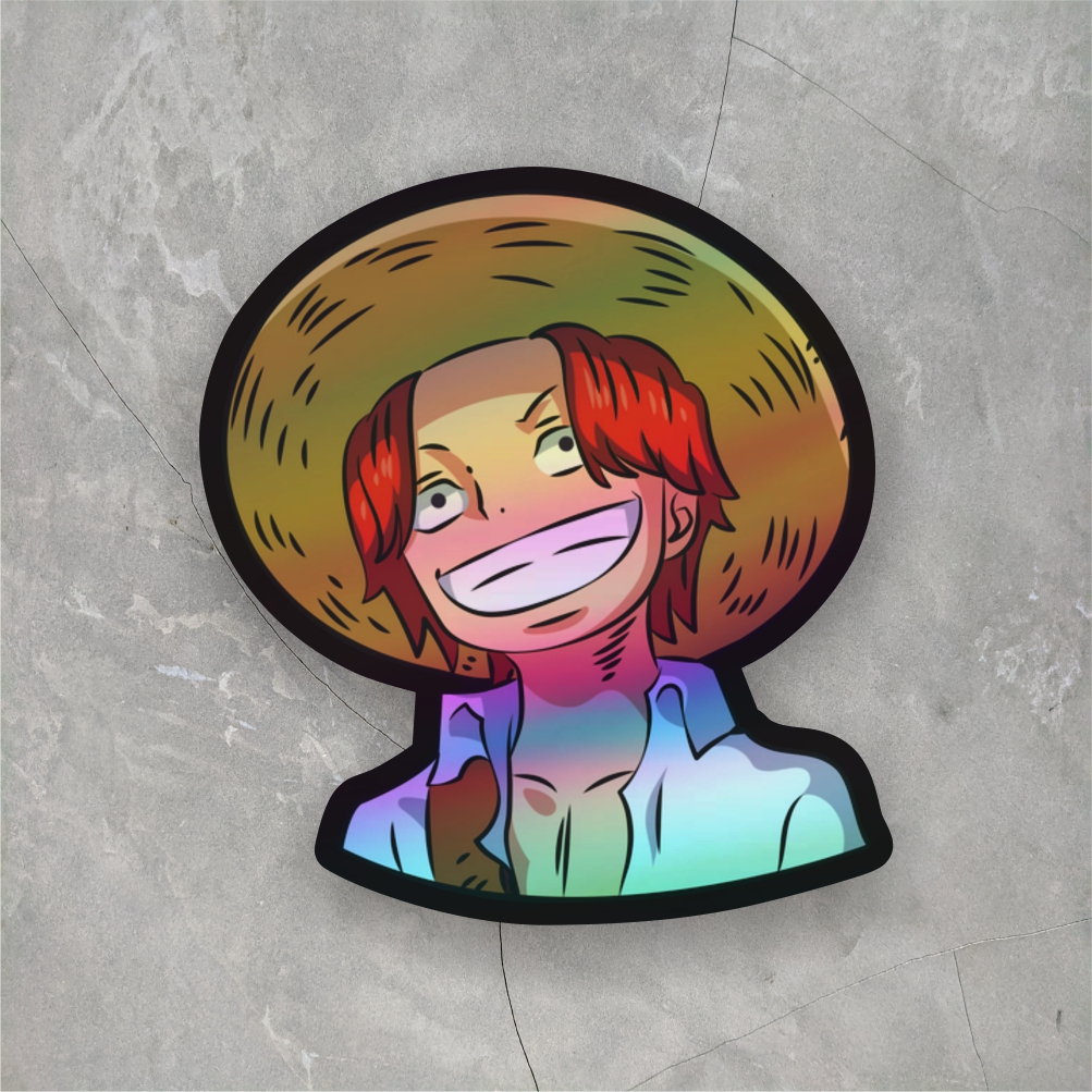 Jual Sticker stiker anime hologram Akagami Shank One Piece Sticker case ...